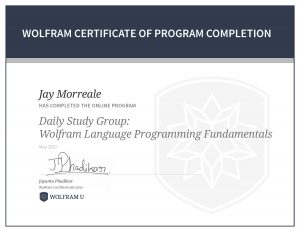 Wolfram Language Programming Fundamentals Certificate | p-brane LLC Models and Analysis